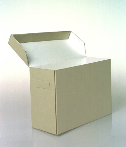 Corrugated Half-Width Record Storage Box, Lig-Free, 15 x 6 x 10 ...